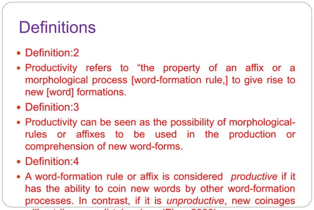 Morphological productivity | PPTX | Programming Languages | Computing