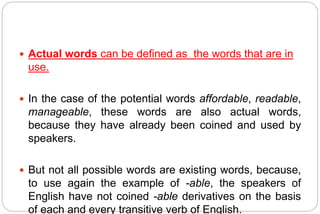 Morphological productivity | PPT