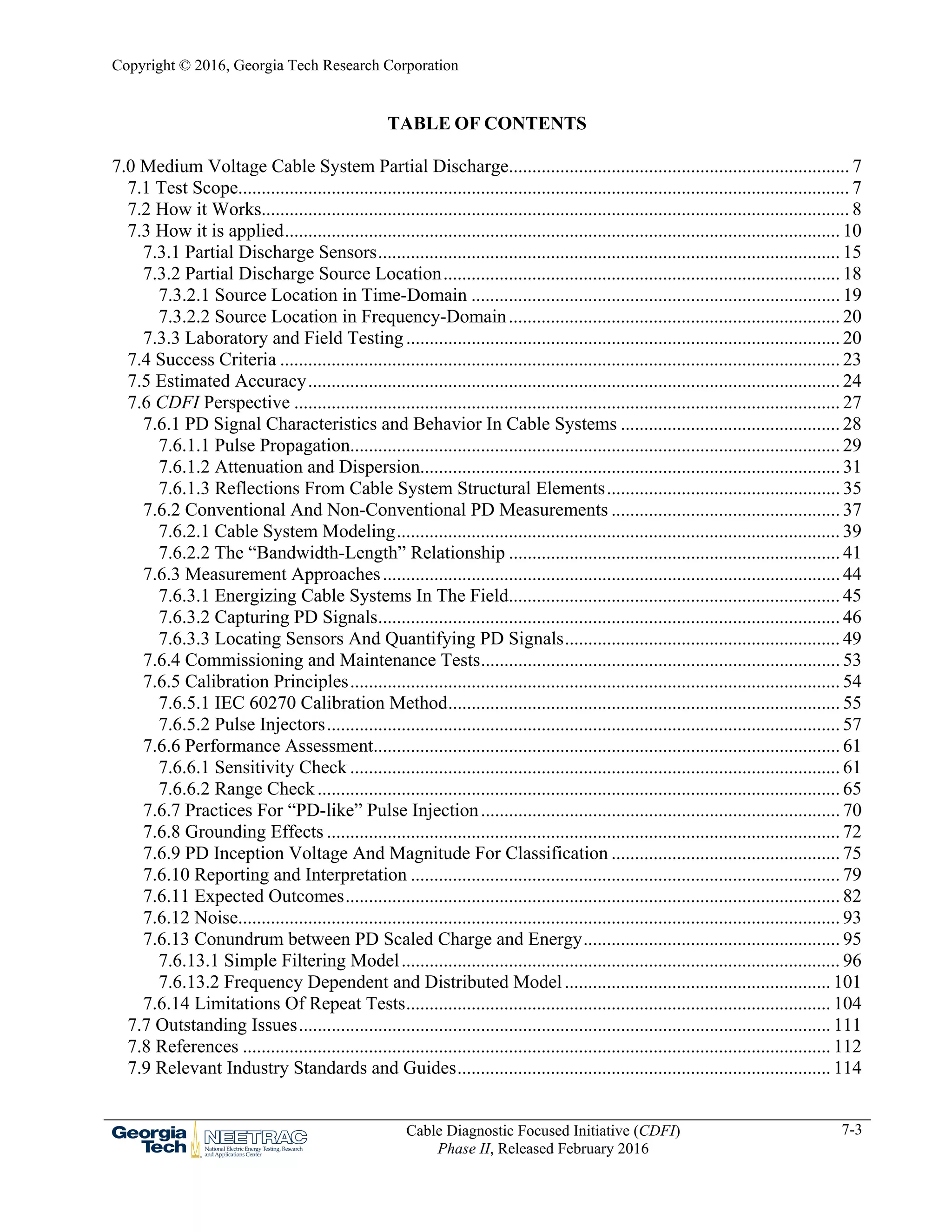 NEETRAC (Chapter 7: Medium Voltage Cable System Partial Discharge) ) | PDF