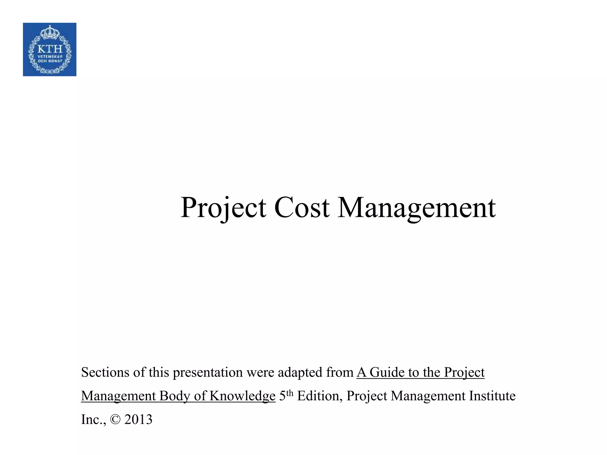 Project Cost Management | PPTX