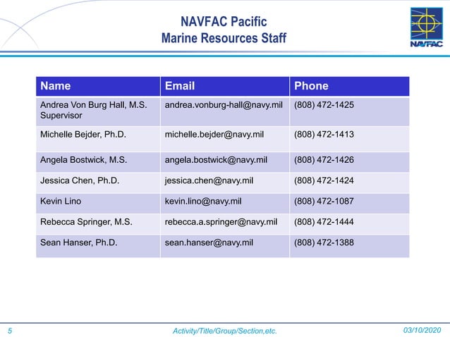 NAVFAC Pacific Natural Resources Program | PPT