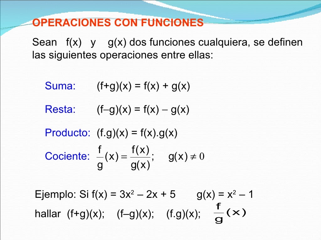 7 Operaciones Con Funciones