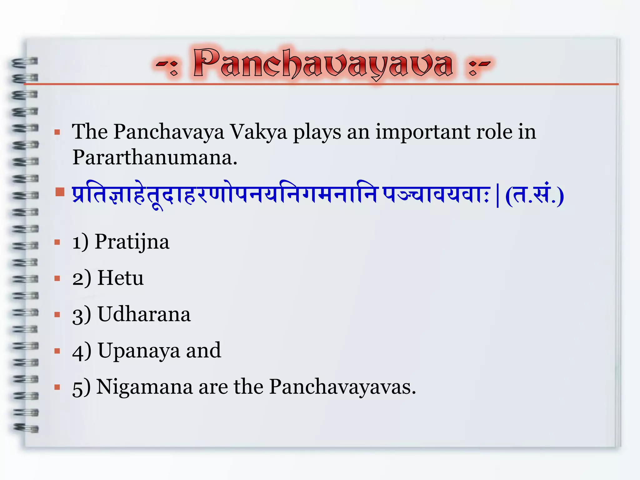 Panchavayava Vakya - An important tool for Pararthanumana | PDF