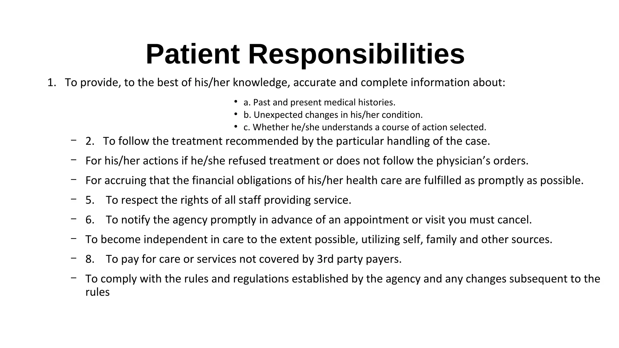 7 Patient Rights & Responsibilities | PPT