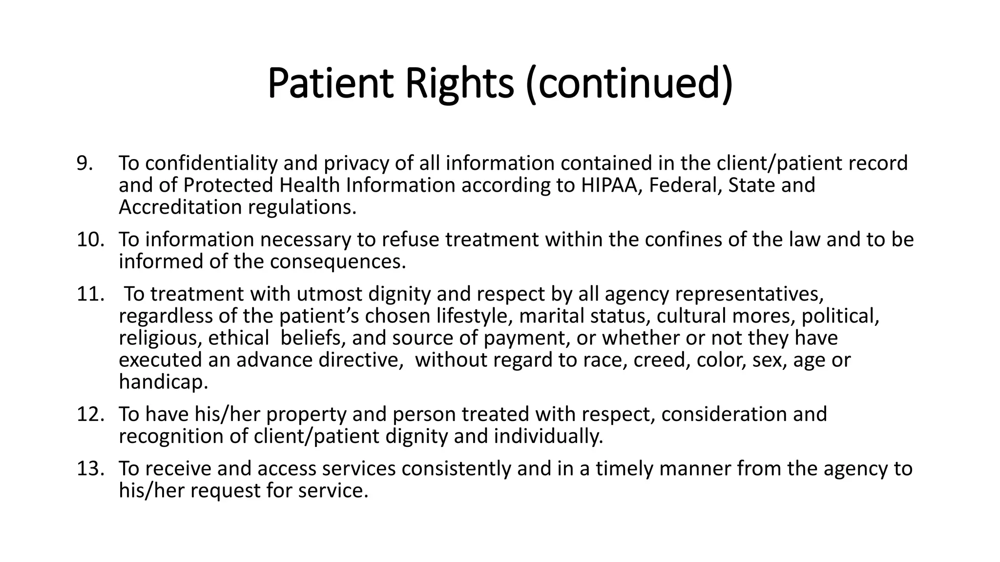 7 patient rights and responsibilities | PPT
