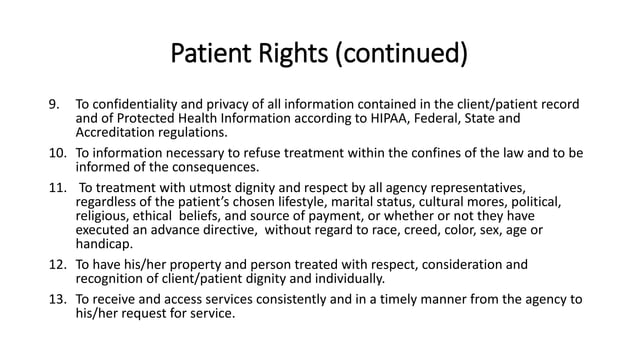 7 patient rights and responsibilities | PPT