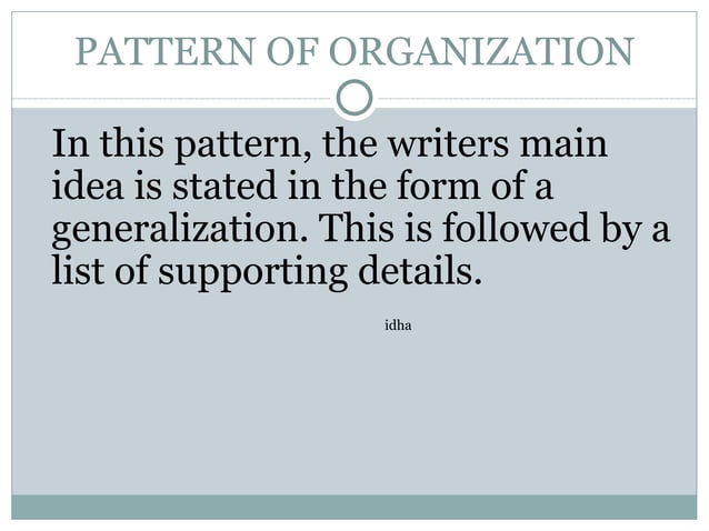 pattern of organization | PPT