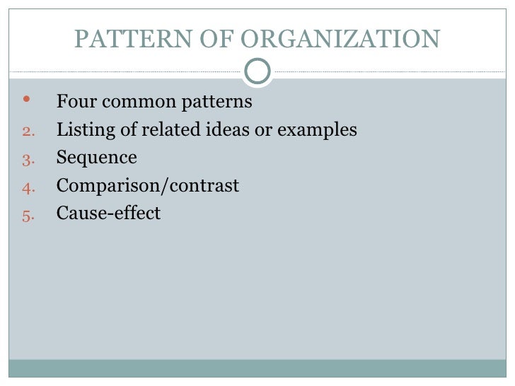 pattern of organization