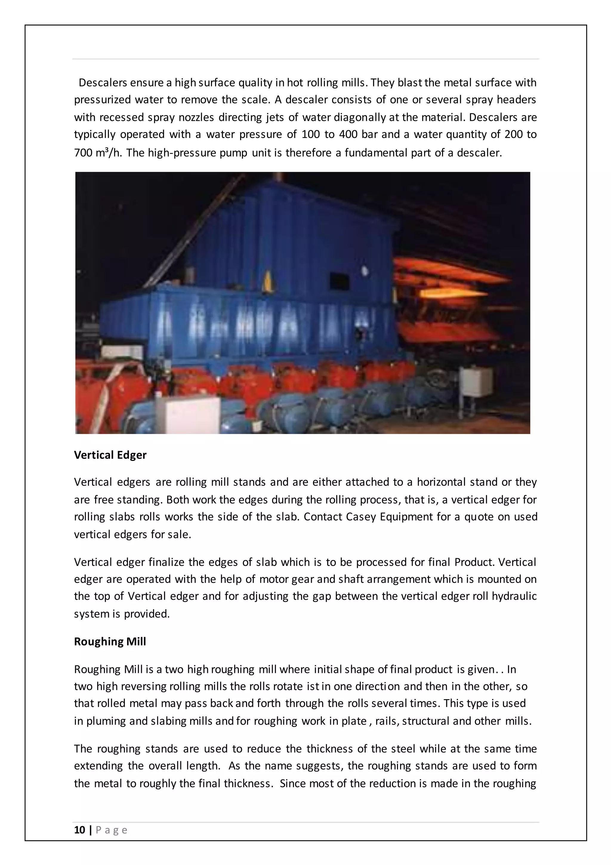 Industrial Training Report on Plate Mill | DOCX