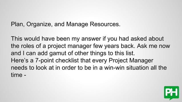 7-point checklist that every Project Manager needs to look at | PPT