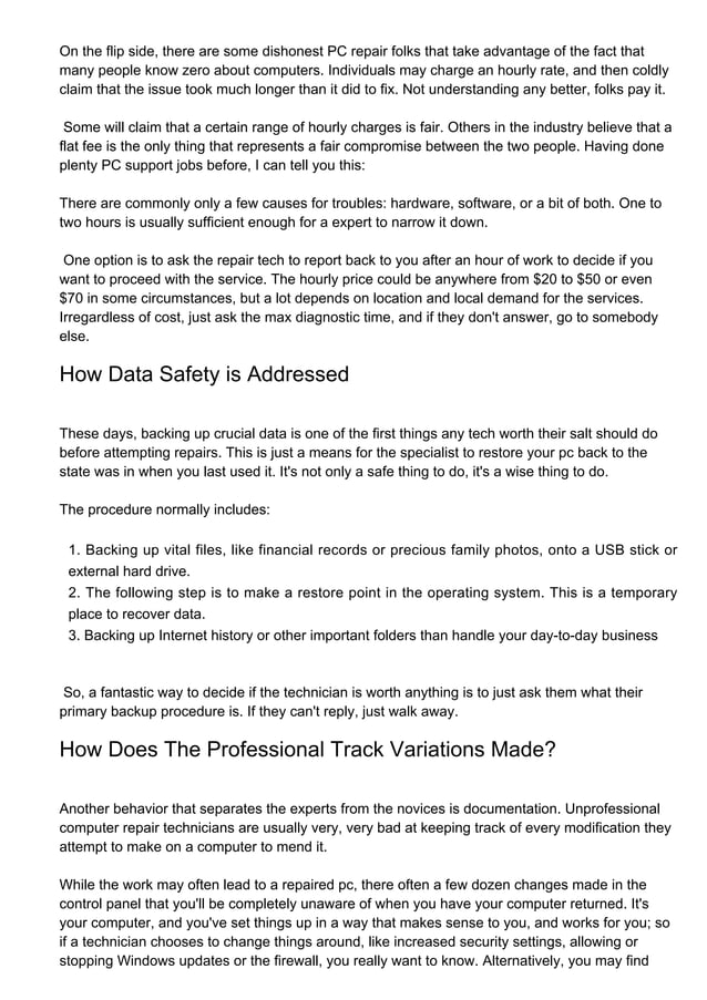 7 questions to ask a computer service tech | PDF | IT and Internet ...