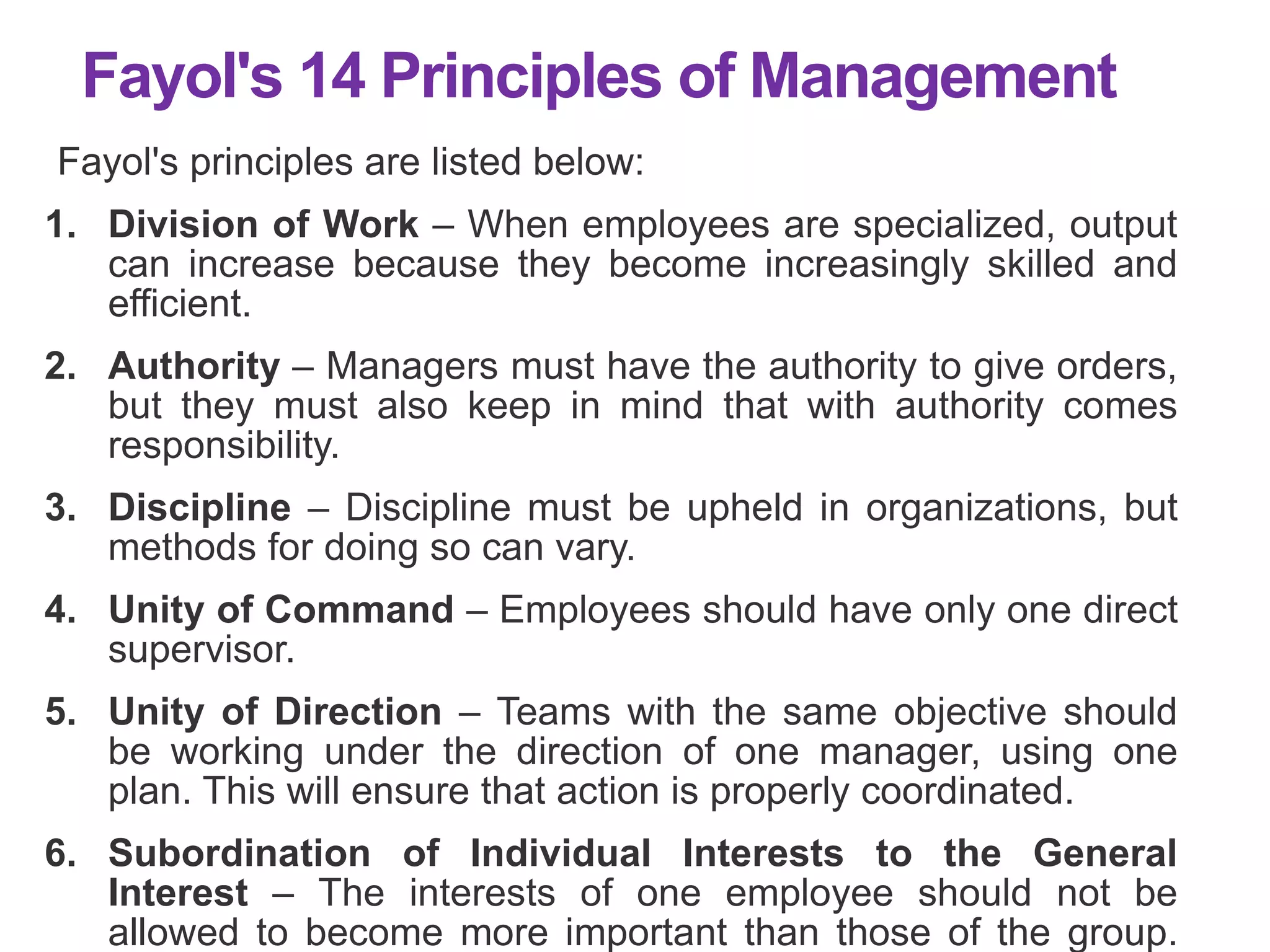 Henry Fayol's Principles of Management | PPTX