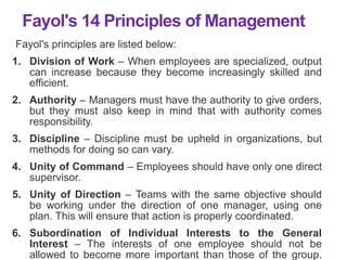 Henry Fayol's Principles of Management | PPT
