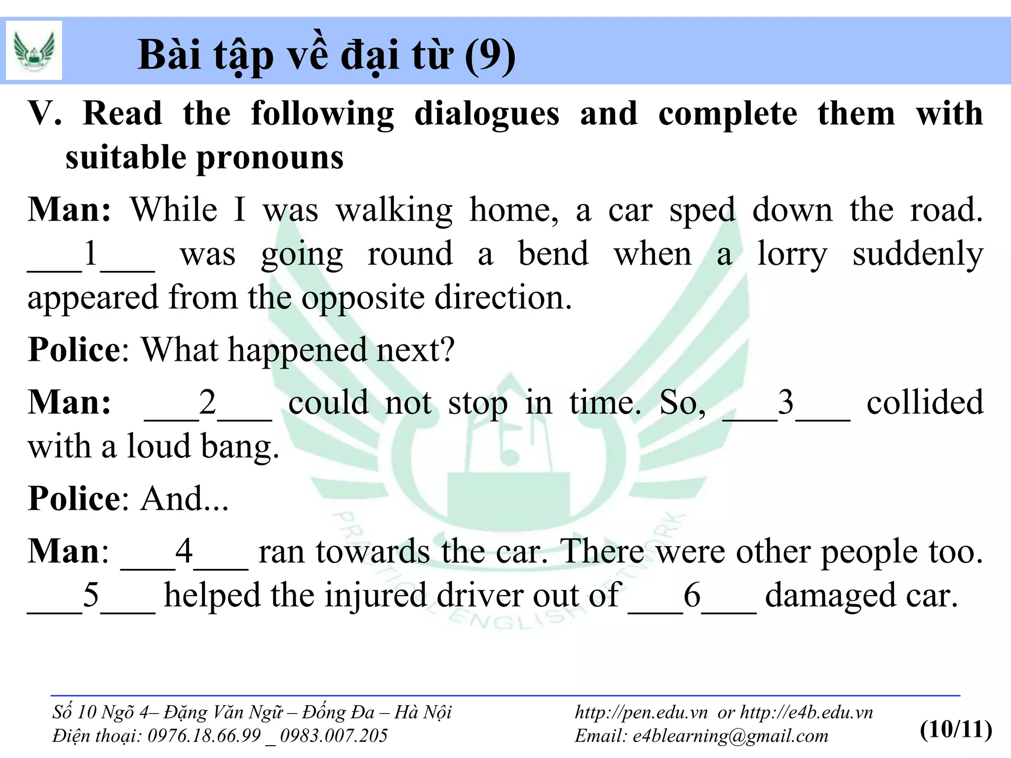 7.pronouns bai tap | PPTX