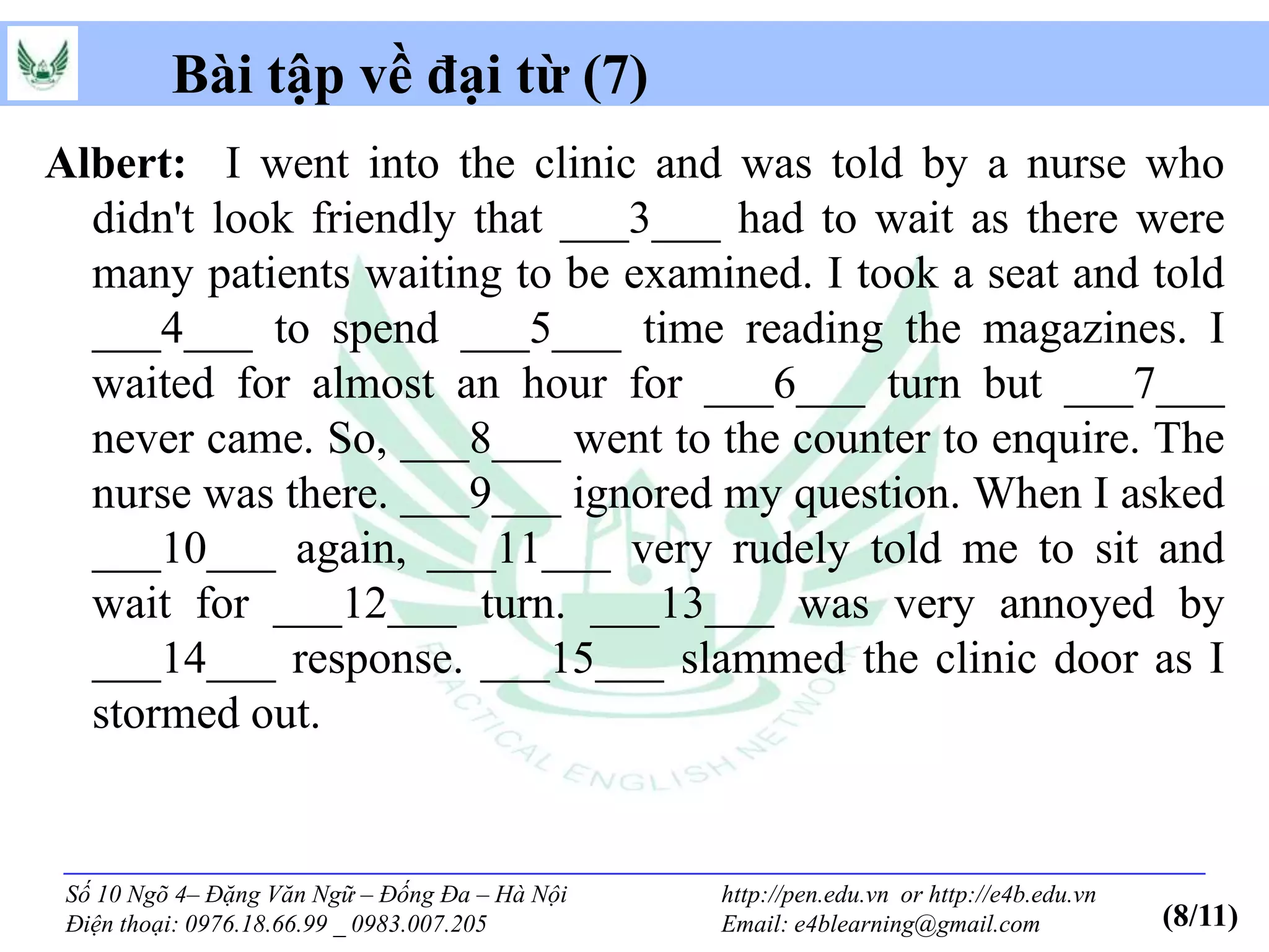 7.pronouns bai tap | PPTX