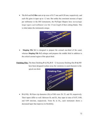 Pro taper system / rotary endodontics courses in india | DOC | Dental ...