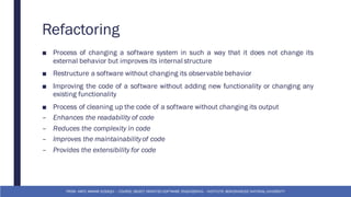 7-Refactoring (Object Oriented Software Engineering - BNU Spring 2017) | PPT