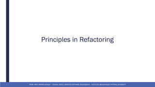 7-Refactoring (Object Oriented Software Engineering - BNU Spring 2017) | PPT