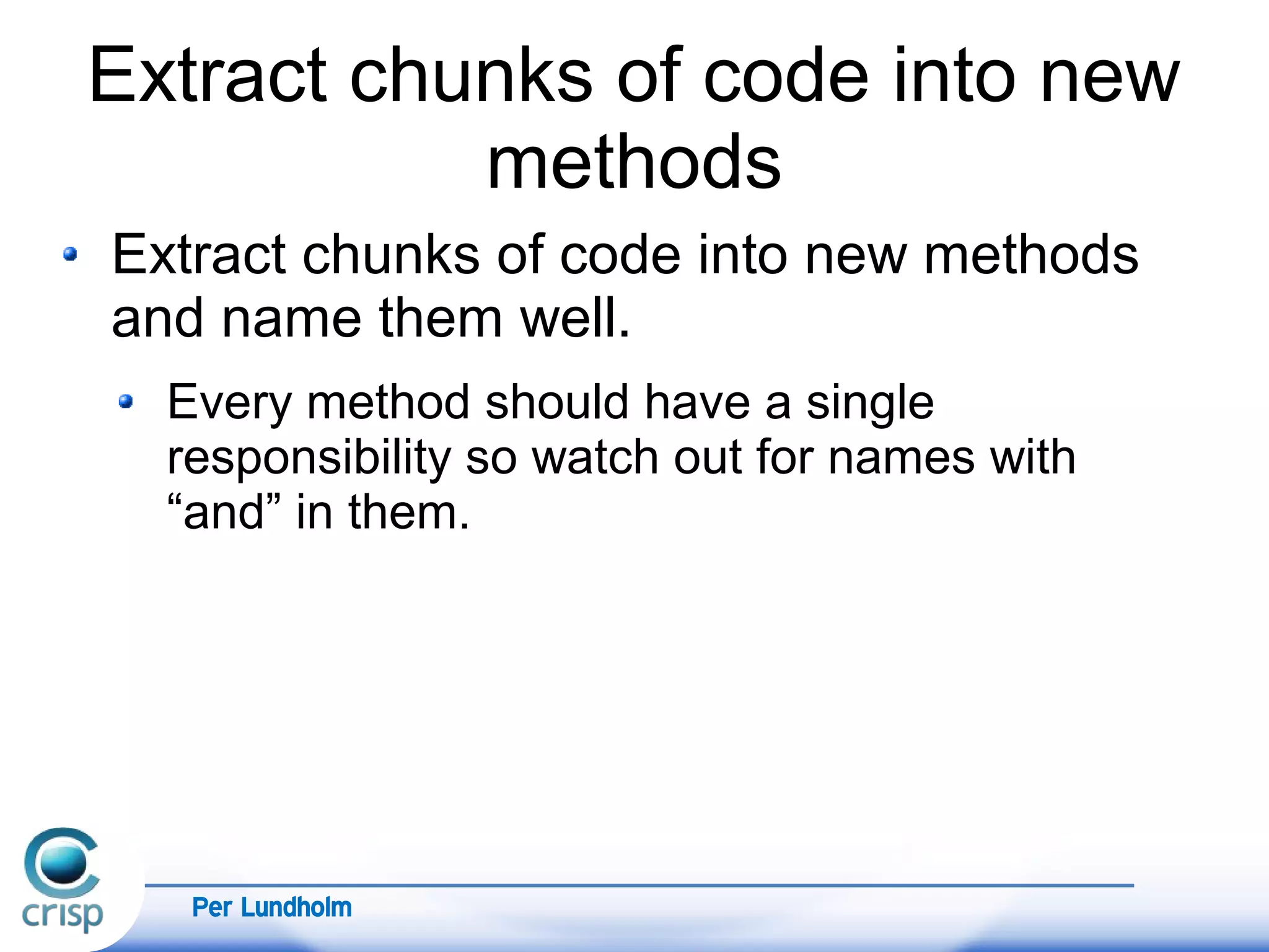 7 rules on code readability | PPT