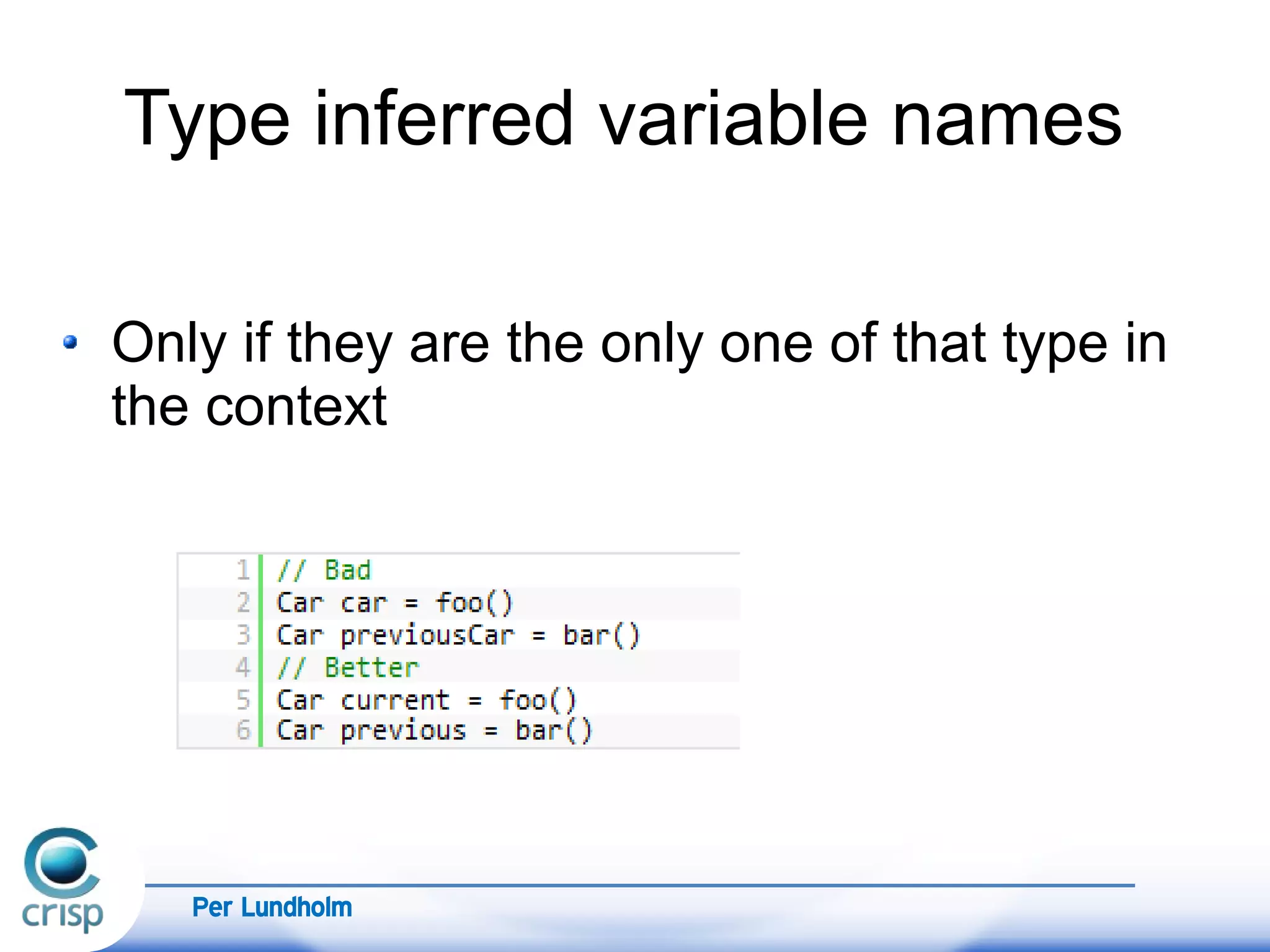 7 rules on code readability | PPT