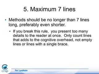 7 rules on code readability | PPT