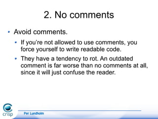 7 rules on code readability | PPT