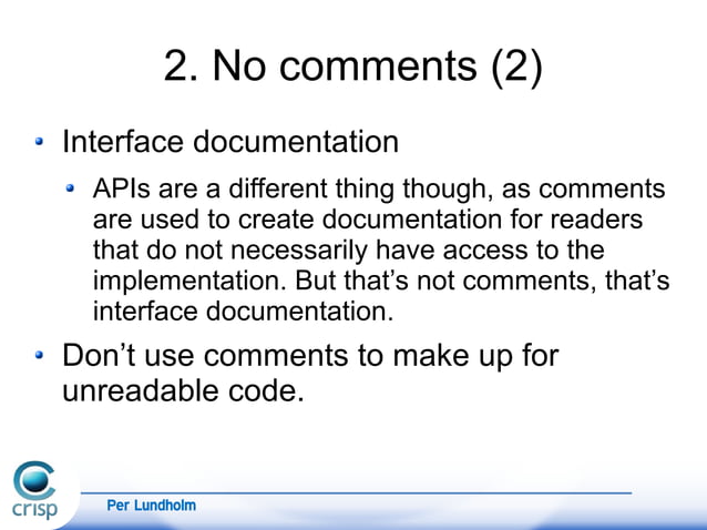 7 rules on code readability | PPT