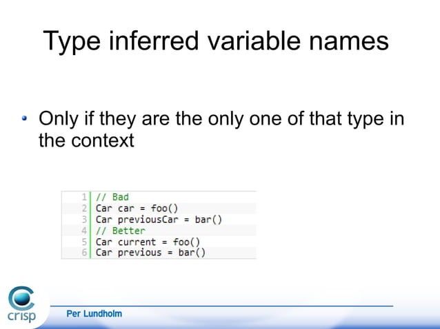 7 rules on code readability | PPT