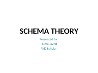 7- schema theory, psychology theory ppt. | PPT