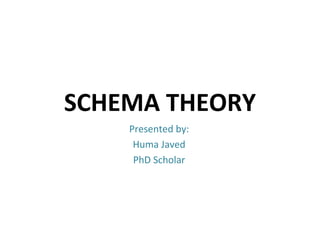 Introduction to Schema theory psychology presentation | PPT