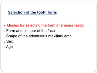 7 selection of teeth and esthetics in complete denture | PDF