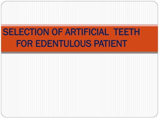7 selection of teeth and esthetics in complete denture | PDF | Dental ...