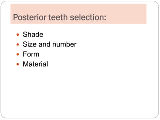 7 selection of teeth and esthetics in complete denture | PDF