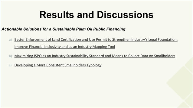 Public Financing For Sustainable Palm Oil | PPT