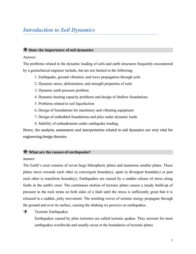 7-soil dynamics- presentation and question answer | DOCX