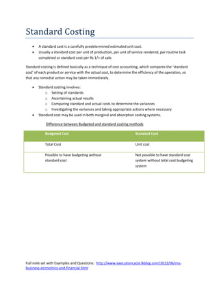 7 standard costing | PDF