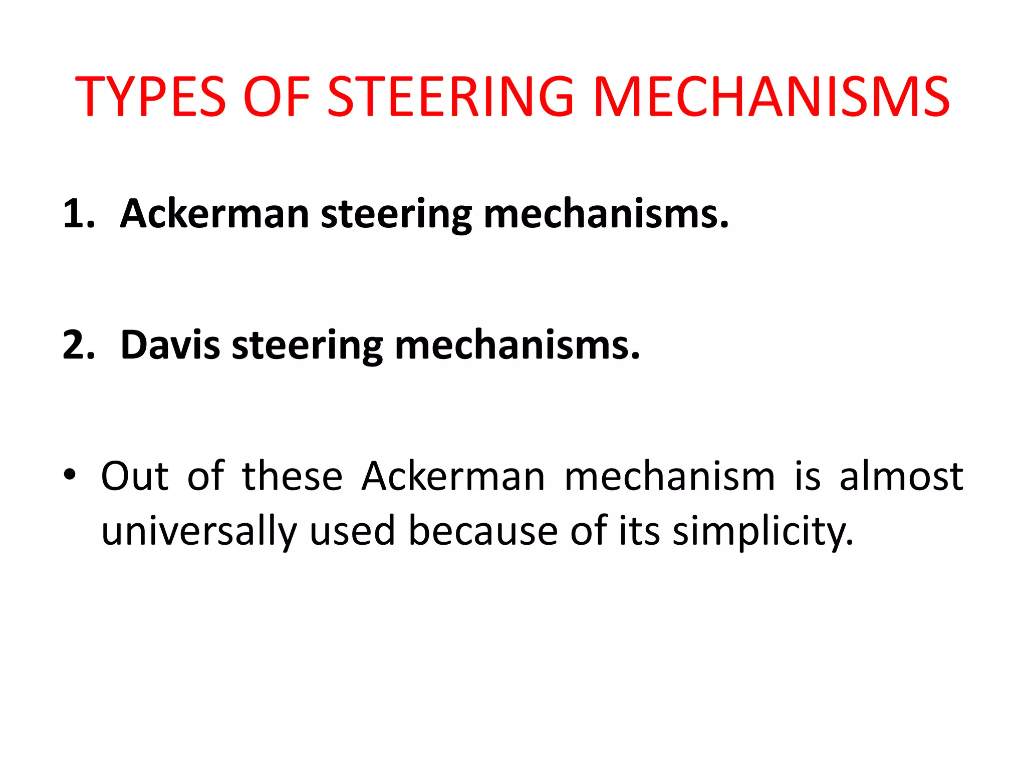7 steering mechanisms | PPTX
