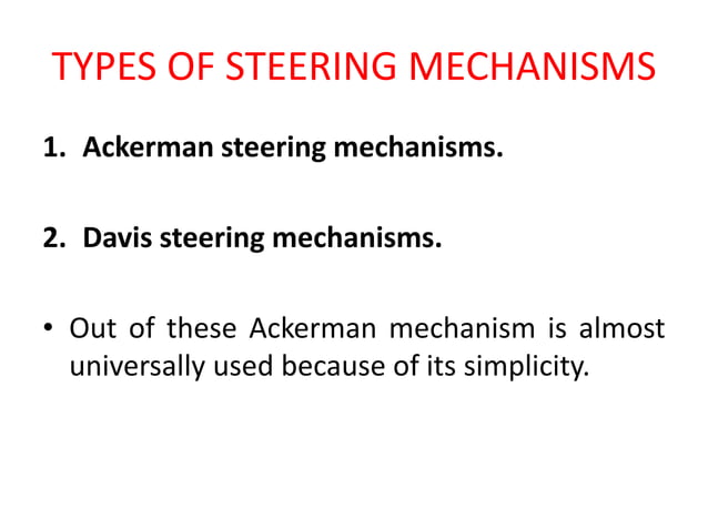 7 steering mechanisms | PPTX | Auto Technology | Automotive