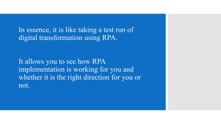 7 RPA implementation steps for enterprise digital transformation in ...