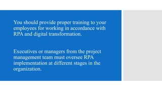 7 RPA implementation steps for enterprise digital transformation in ...