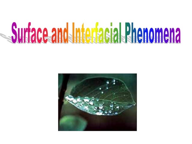 7 surface interfacial phenomena | PDF