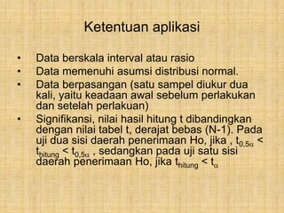 7 t-test-paired-data-berpasangan | PPTX