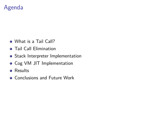 Tail Call Elimination in Open Smalltalk | PDF