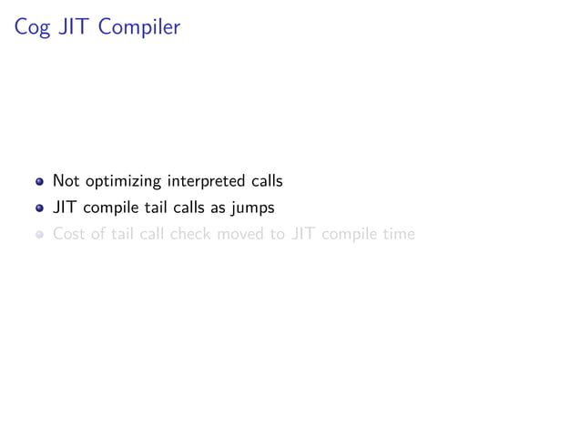 Tail Call Elimination in Open Smalltalk | PDF