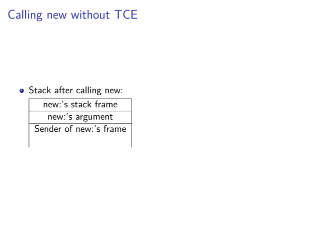 Tail Call Elimination in Open Smalltalk | PDF