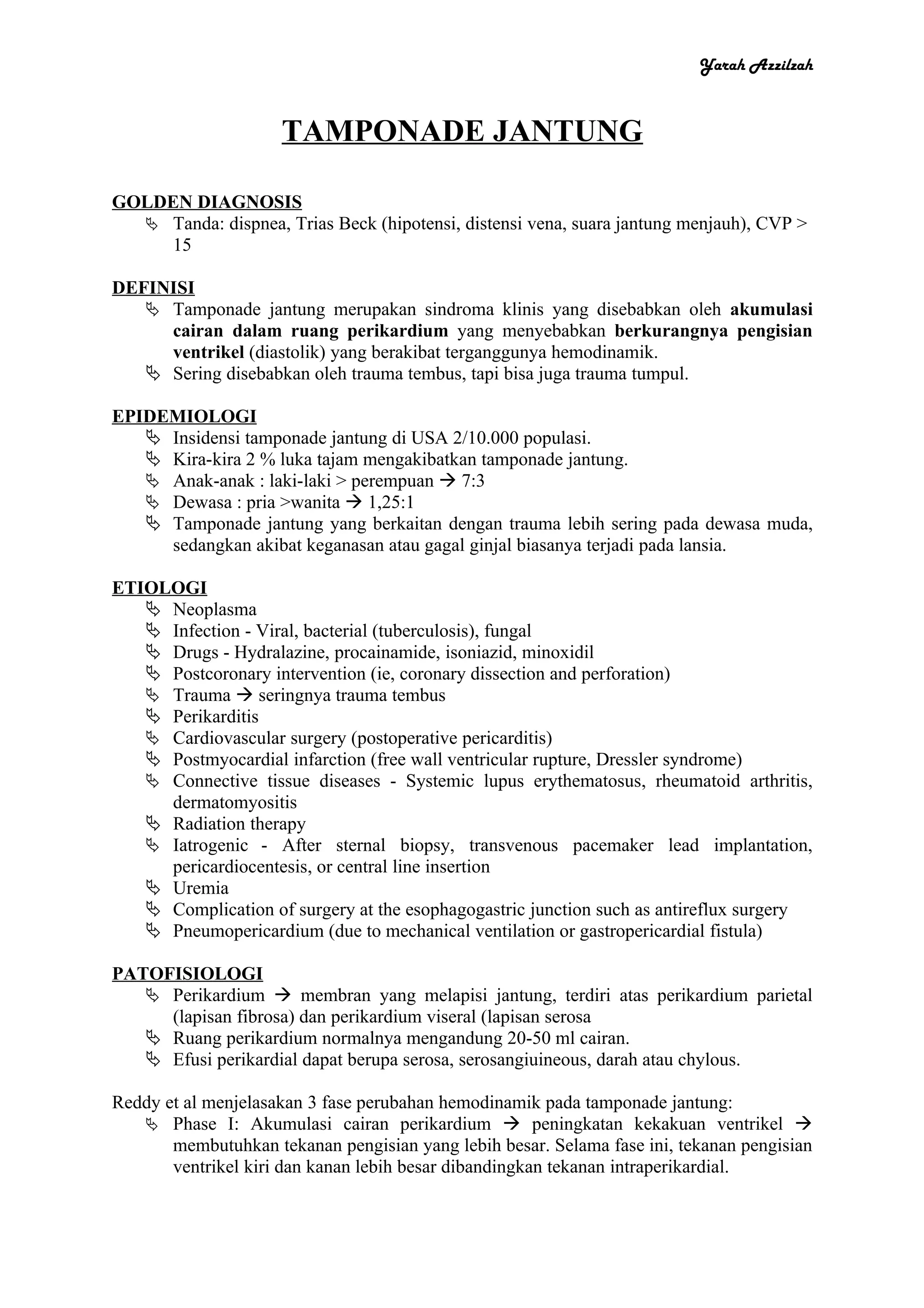 Tamponade Jantung | DOC