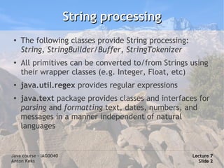 Java Course 7: Text processing, Charsets & Encodings | PPT