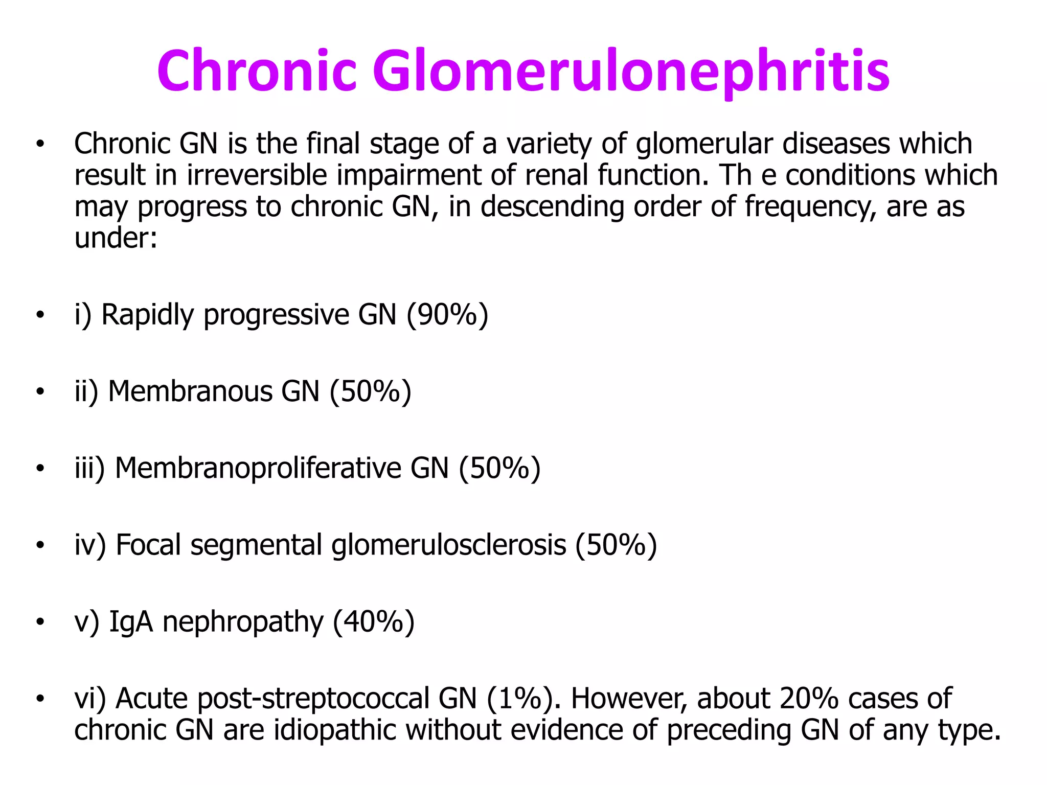 Chronic Glomerulonephritis | PPTX | Diseases and Conditions | Medical ...