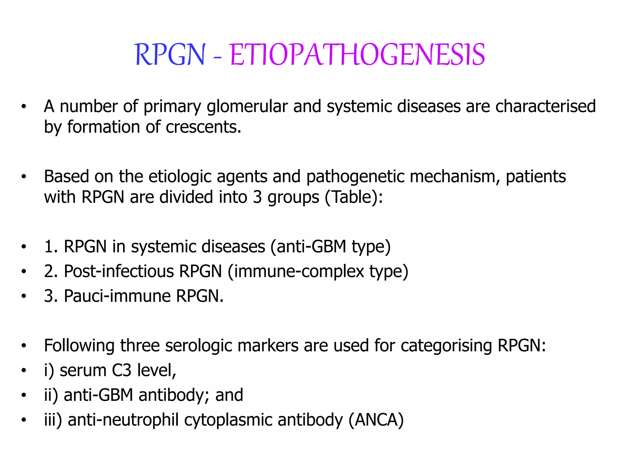 Rapidly Progressive Glomerulonephritis , RPGN, Crescentic GN ...