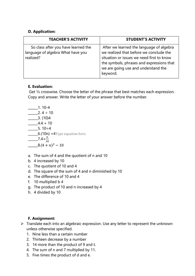 7 - the language of algebra.docx
